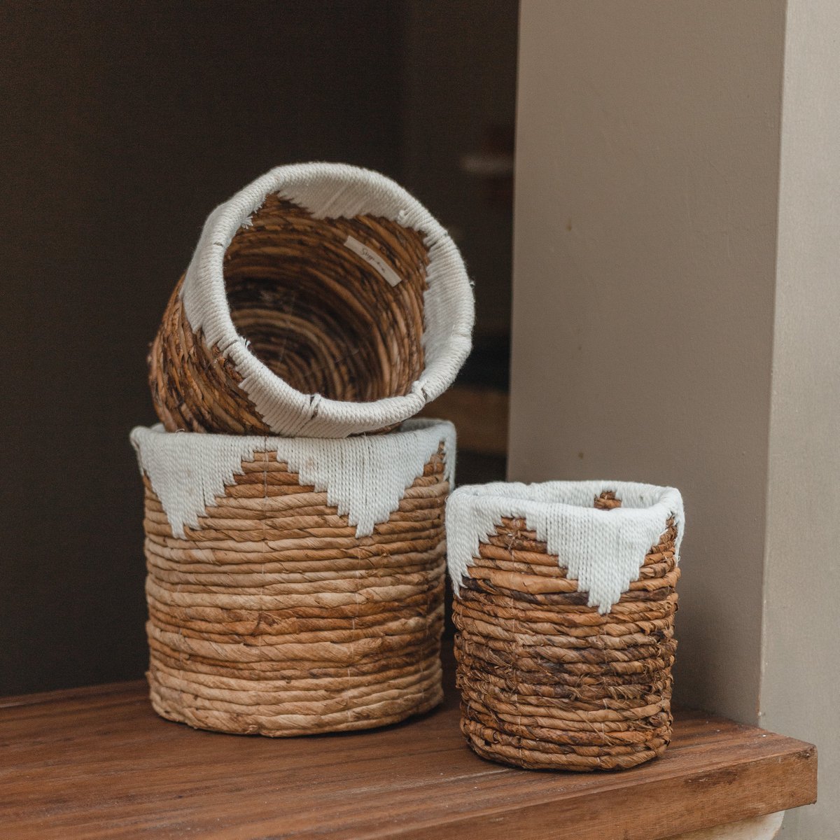 Kleine zeegrasmand MENIK | Plantenmand | Geweven Boho-mand | Plantenba ...